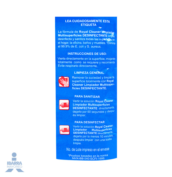 desinfectante royal cleaner 5 l | Ibarra Mayoreo