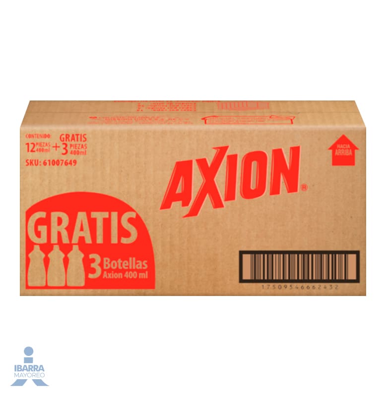 detergente axion limon liquido 12/400 ml gratis 3 botellas | Ibarra Mayoreo