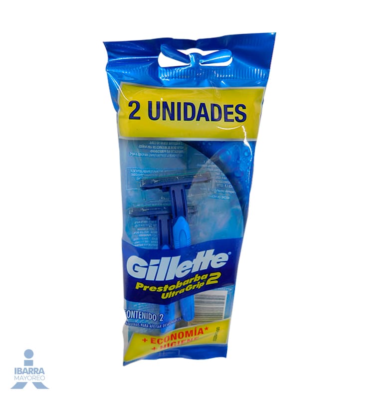rastrillo gillette prestrobarba3 bolsa 2 pzas | Ibarra Mayoreo