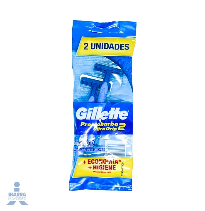 rastrillo gillette prestobarba ultragrip bolsa 2 pzas | Ibarra Mayoreo
