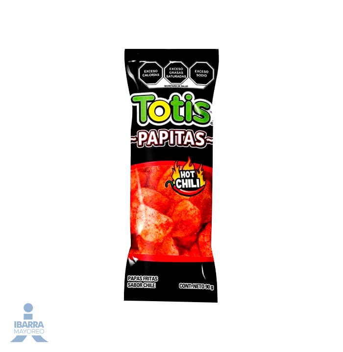 frituras totis papitas hot chili 90 g | Ibarra Mayoreo