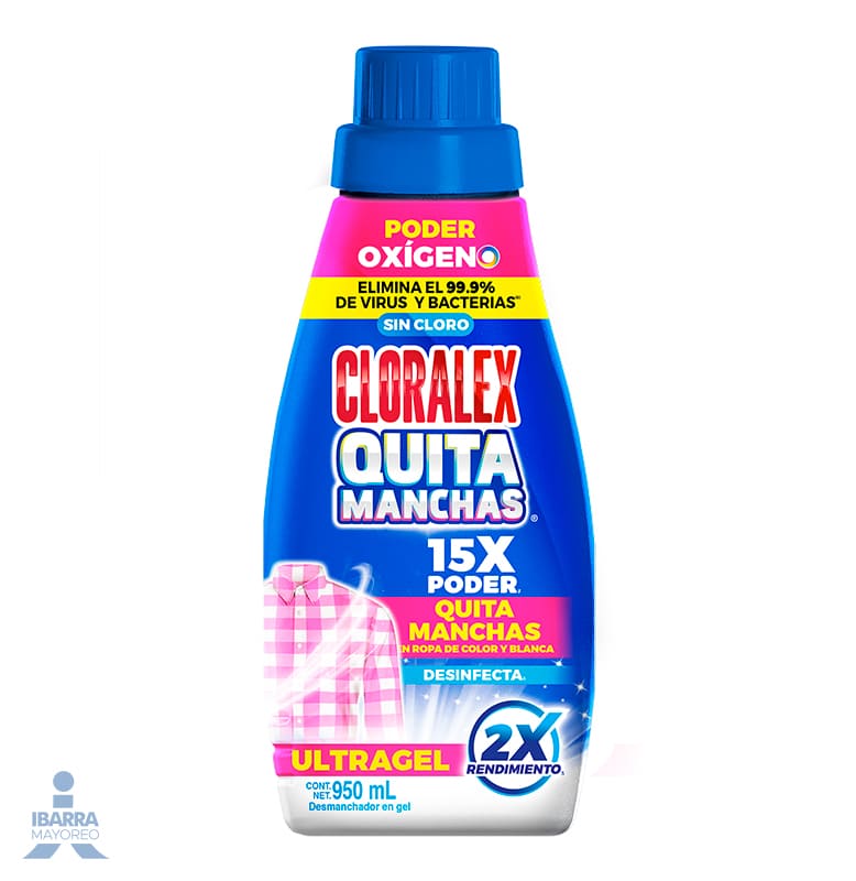 blanqueador cloralex quita manchas poder oxigeno 950 ml | Ibarra Mayoreo