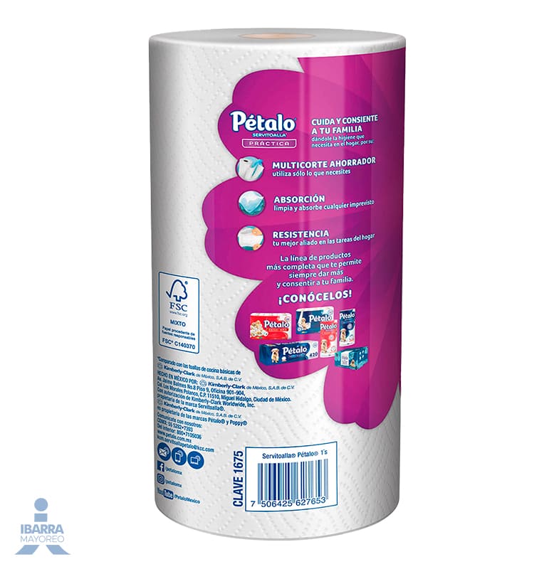 servitoalla petalo multicortes 160 hojas 1 rollo | Ibarra Mayoreo