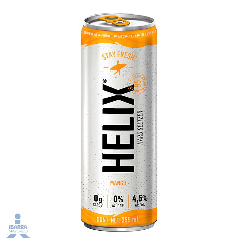 Bebida Helix Hard Seltzer Mango 355 Ml Ibarra Mayoreo