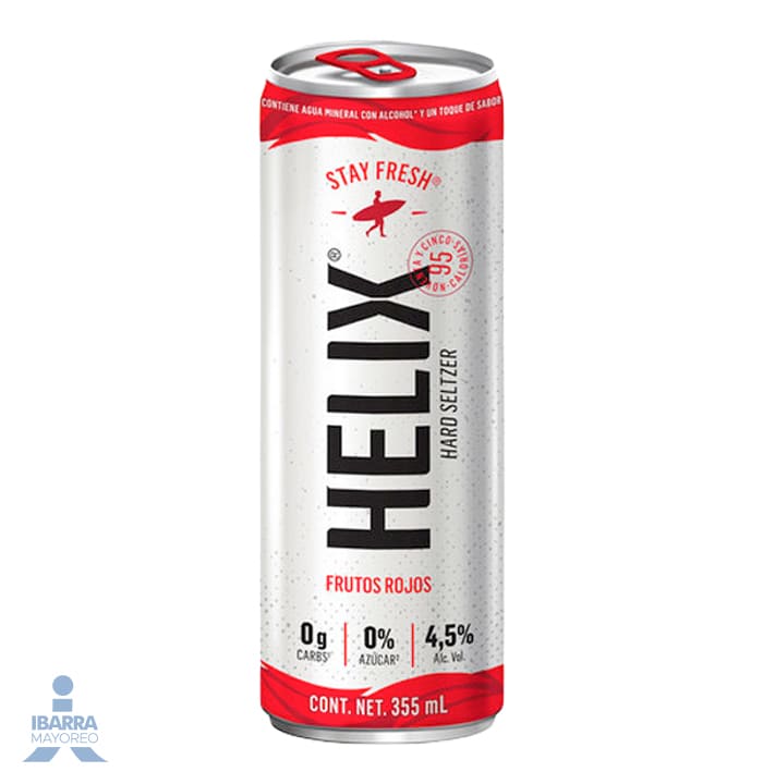 Bebida Helix Hard Seltzer Frutos Rojos 355 Ml Ibarra Mayoreo