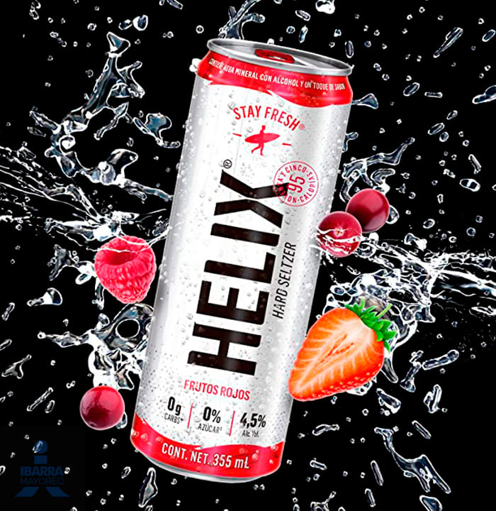 Bebida Helix Hard Seltzer Frutos Rojos 355 Ml Ibarra Mayoreo