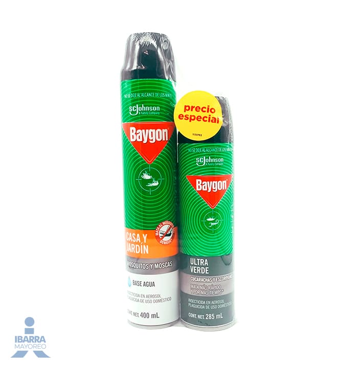 insecticida baygon casa y jardin aerosol 400 ml + uv 285 ml | Ibarra ...