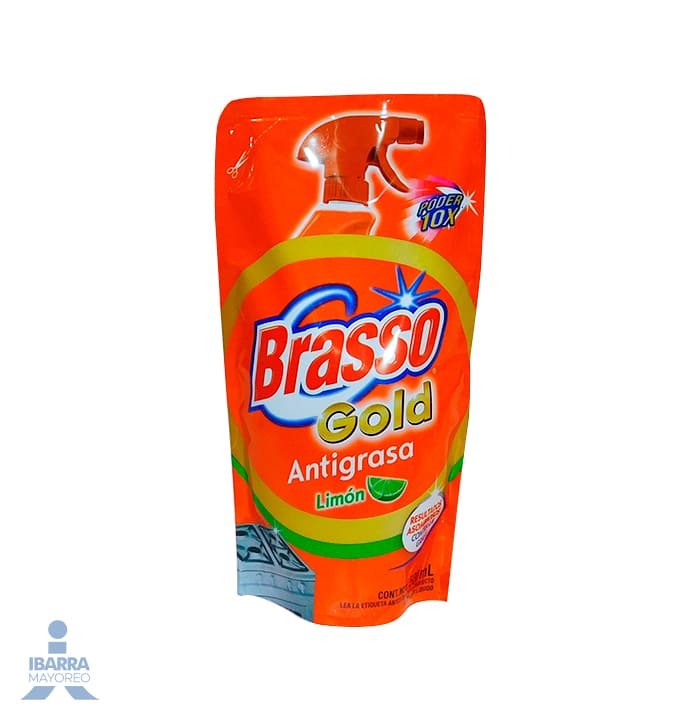 limpiador brasso gold limon doy pack 500 ml | Ibarra Mayoreo