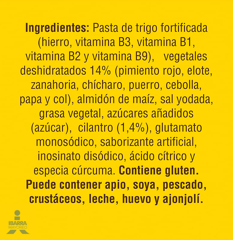 sopa maggi fideos con vegetales 92 g | Ibarra Mayoreo