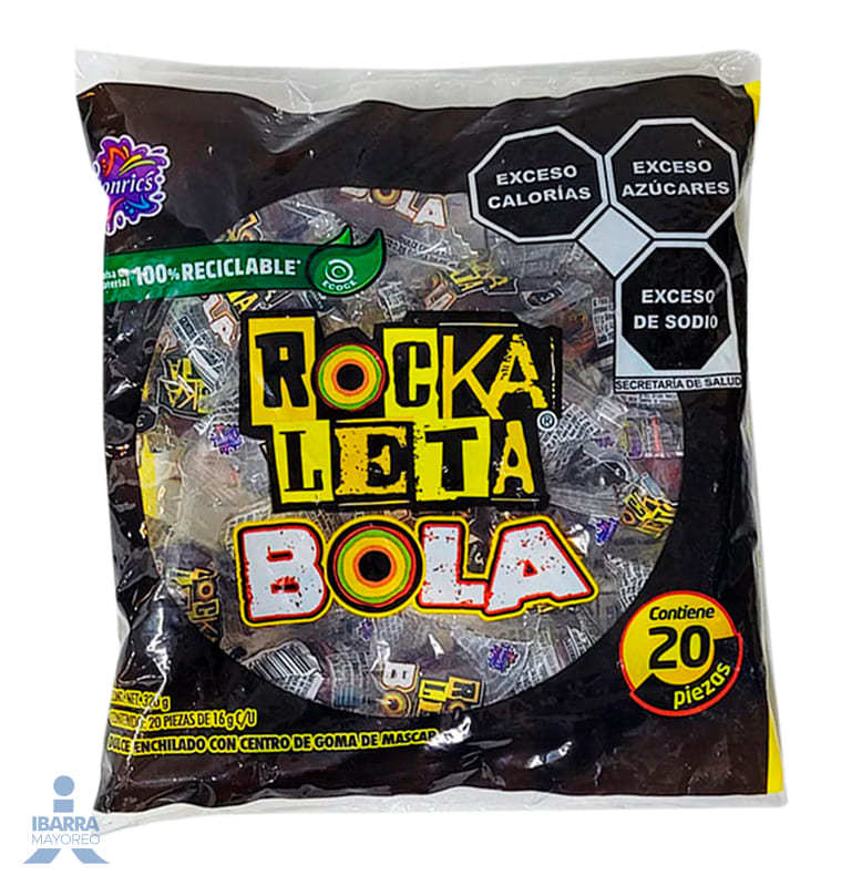 dulce sonric s rockaleta bola 20 pzas | Ibarra Mayoreo