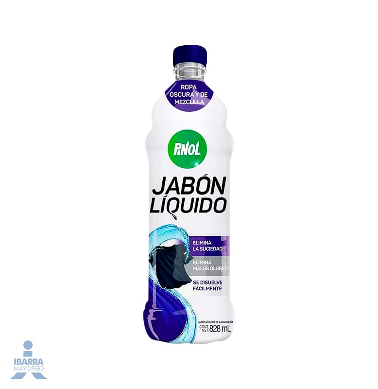 jabon pinol liquido ropa oscura y mezclilla 828 ml | Ibarra Mayoreo