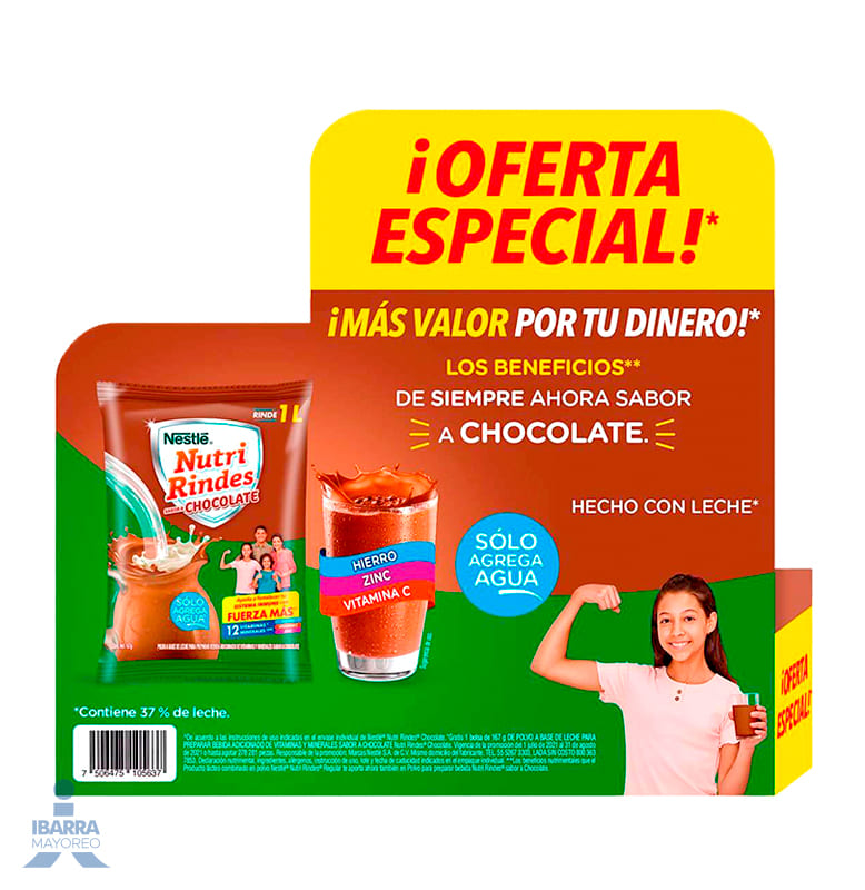 leche nido nutri rindes 460 g gratis rindes chocolate 167 g | Ibarra ...