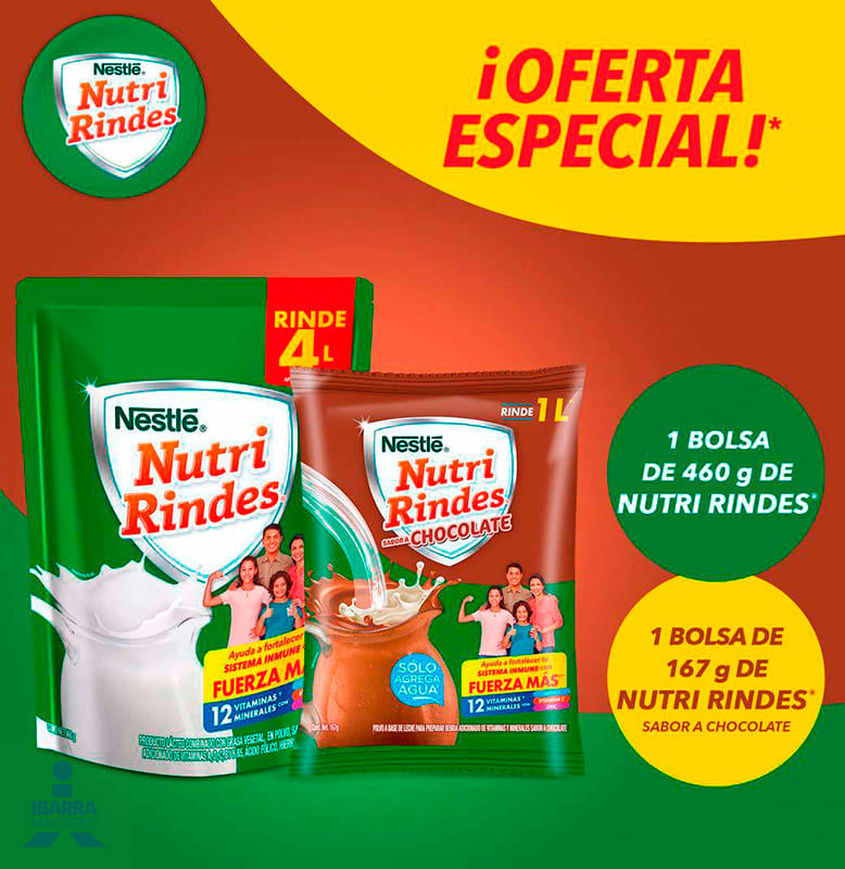 leche nido nutri rindes 460 g gratis rindes chocolate 167 g | Ibarra ...