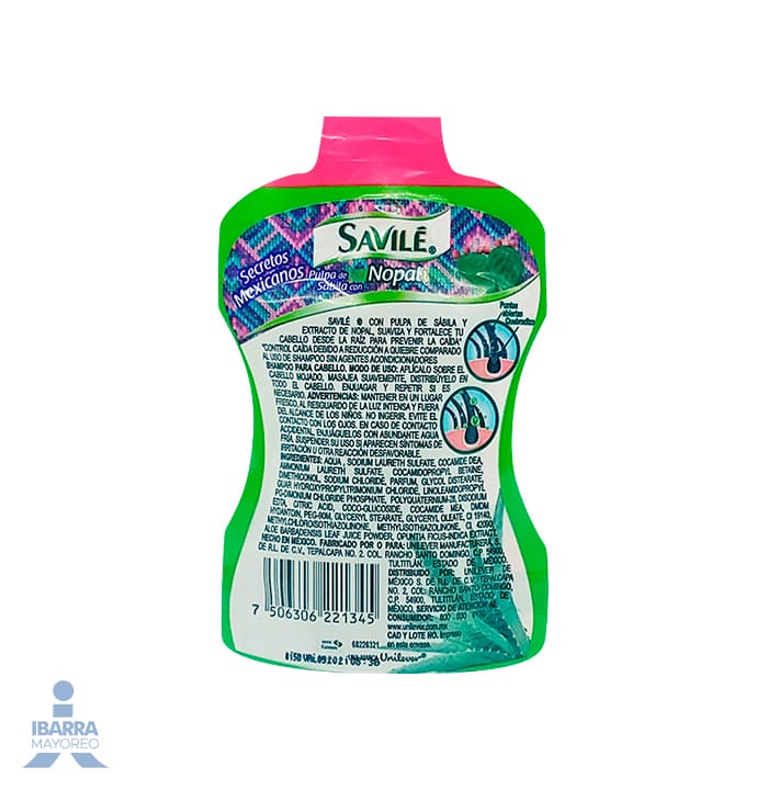 shampoo savile nopal 2 en 1 tira 16/24 ml | Ibarra Mayoreo