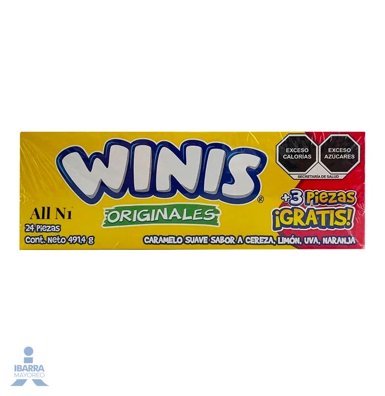 dulce winis tubo originales surtido 24 gratis 3 pzas | Ibarra Mayoreo