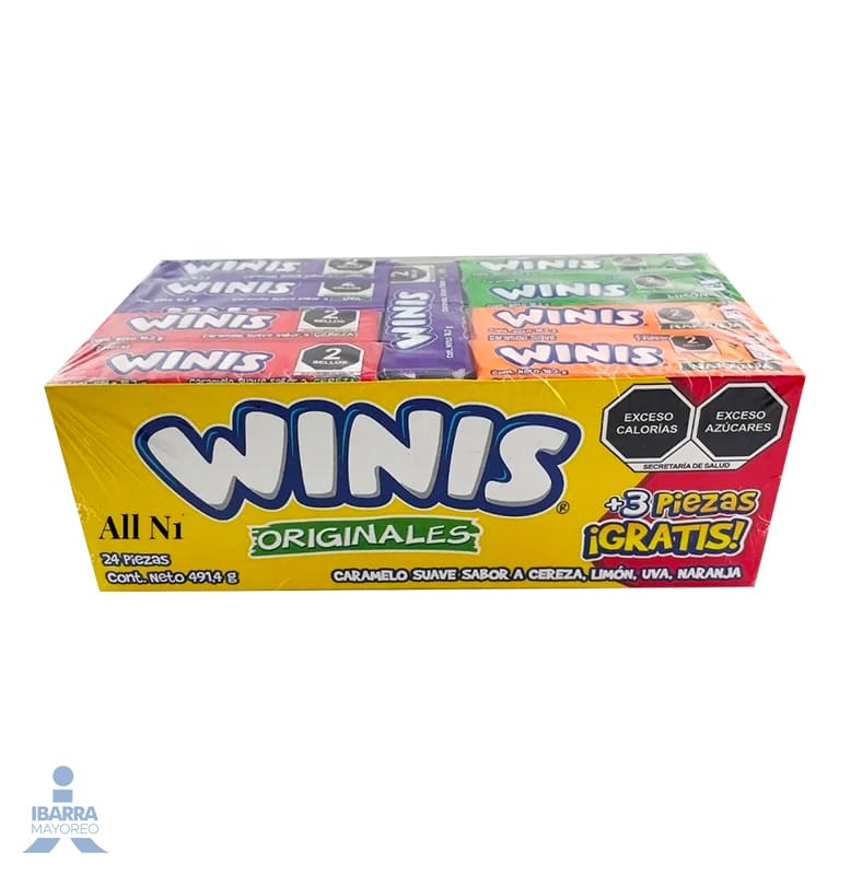 dulce winis tubo originales surtido 24 gratis 3 pzas | Ibarra Mayoreo