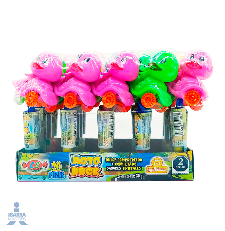 dulce las delicias moto duck 20 pzas | Ibarra Mayoreo