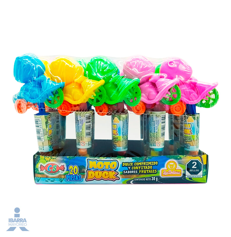 dulce las delicias moto duck 20 pzas | Ibarra Mayoreo