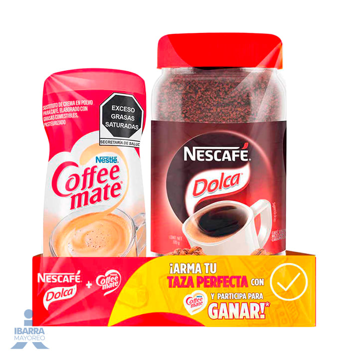 cafe nescafe dolca 170 g + coffee mate 160 g | Ibarra Mayoreo