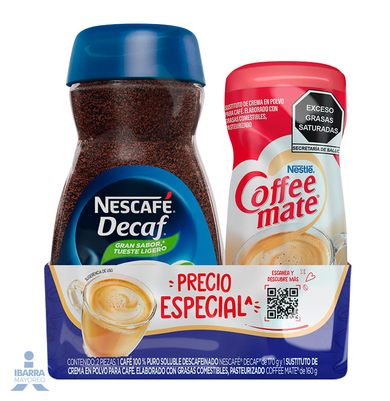 cafe nescafe decaf 170 g gratis coffe mate 160 g | Ibarra Mayoreo