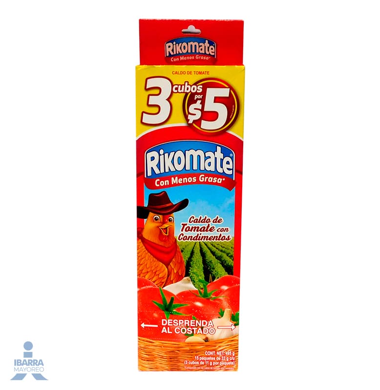 caldo rikomate exhibidor 15/3 pzas | Ibarra Mayoreo