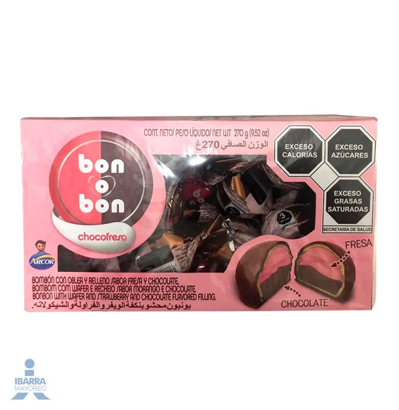 chocolate bon o bon chocofresa 270 g | Ibarra Mayoreo