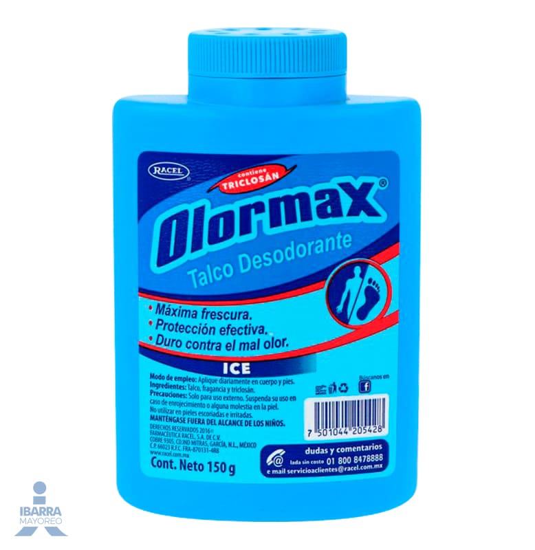 talco olormax ice 150 g | Ibarra Mayoreo