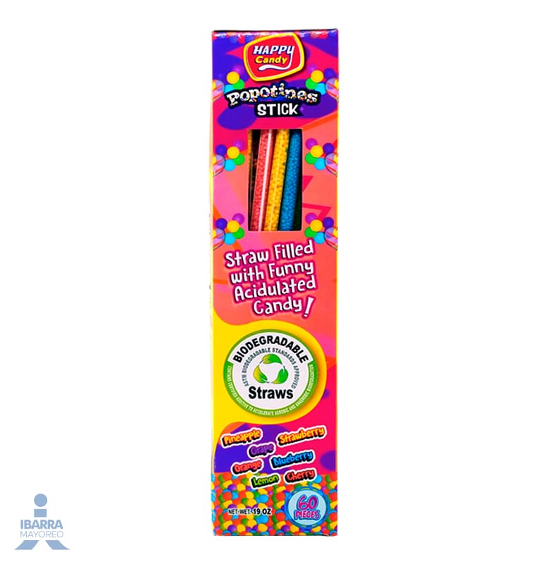 dulce las delicias popotines stick 60 pzas | Ibarra Mayoreo
