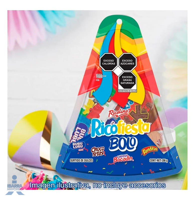 dulce ricolino rico fiesta bolo 206 g | Ibarra Mayoreo