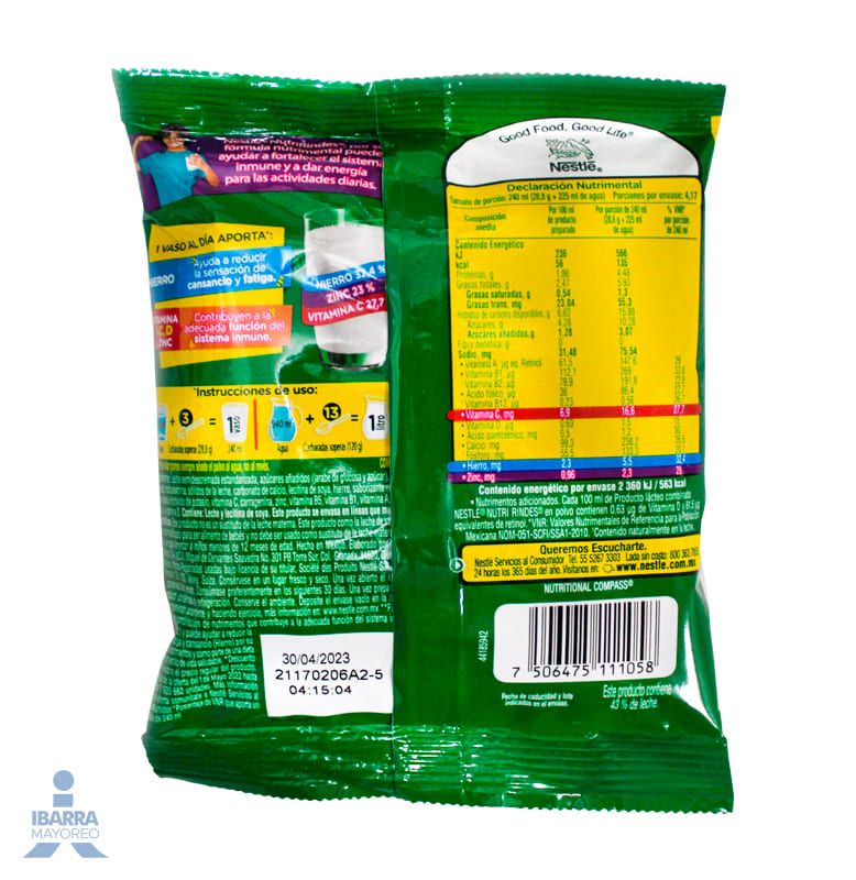 leche nido nutri rindes sobre 120 g oferta | Ibarra Mayoreo