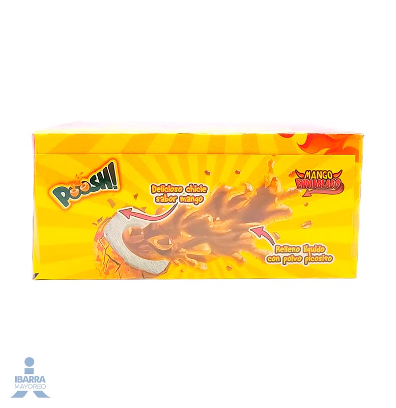 goma de mascar arcor poosh mango endiablado 40 pzas | Ibarra Mayoreo
