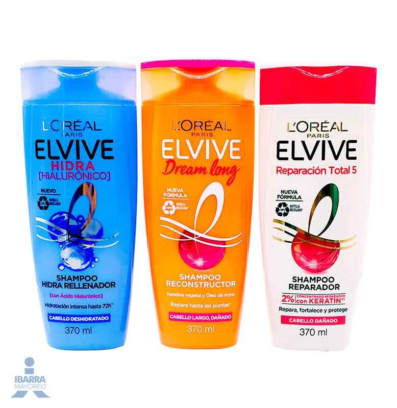 shampoo loreal elvive variedad 5/370 ml + 1 | Ibarra Mayoreo