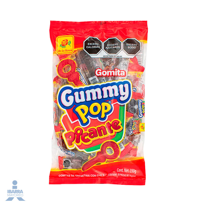 goma de la rosa gummy pop picante 25 pzas | Ibarra Mayoreo