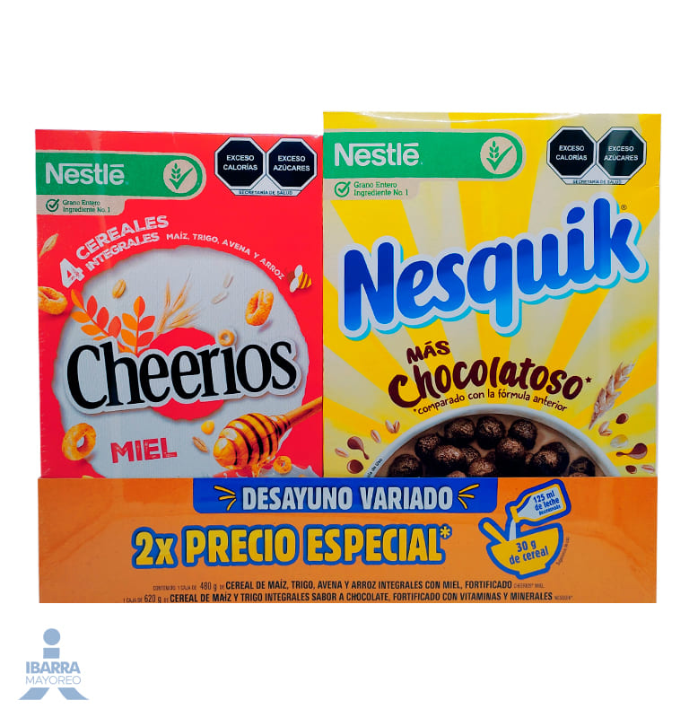 cereal nestle nesquik 620 g gratis cheerios 480 g | Ibarra Mayoreo