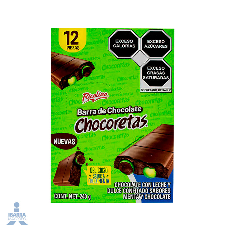 chocolate chocoretas barra 12 pzas | Ibarra Mayoreo
