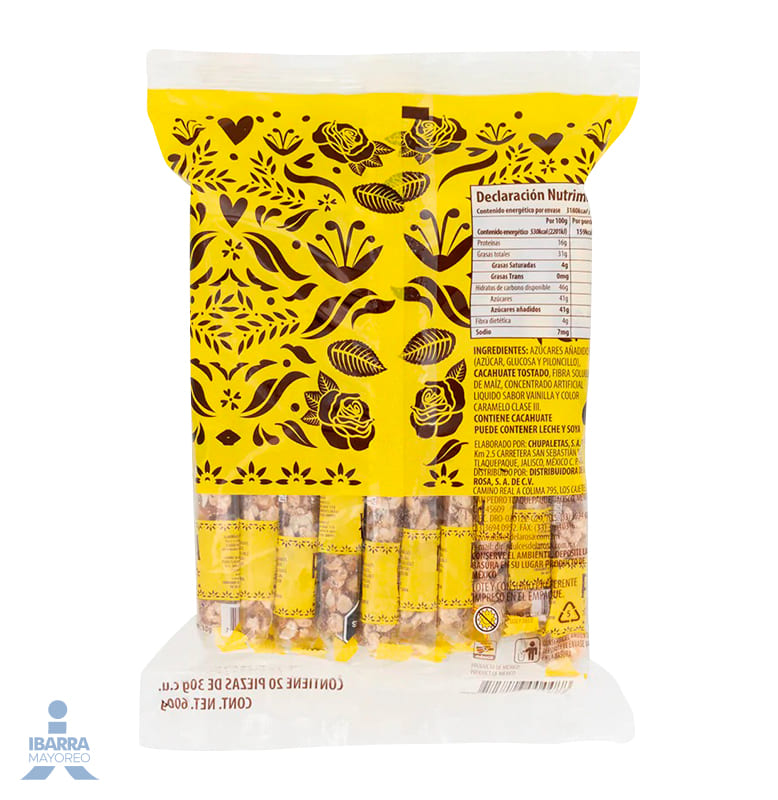 palanqueta cacahuate de la rosa 20 pzas | Ibarra Mayoreo