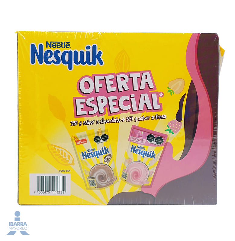 nesquik cacao doy pack 357 g gratis nesquik fresa 357 g | Ibarra Mayoreo