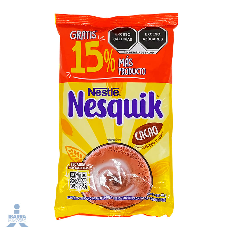 nesquik cacao bolsa 357 g gratis 15% | Ibarra Mayoreo