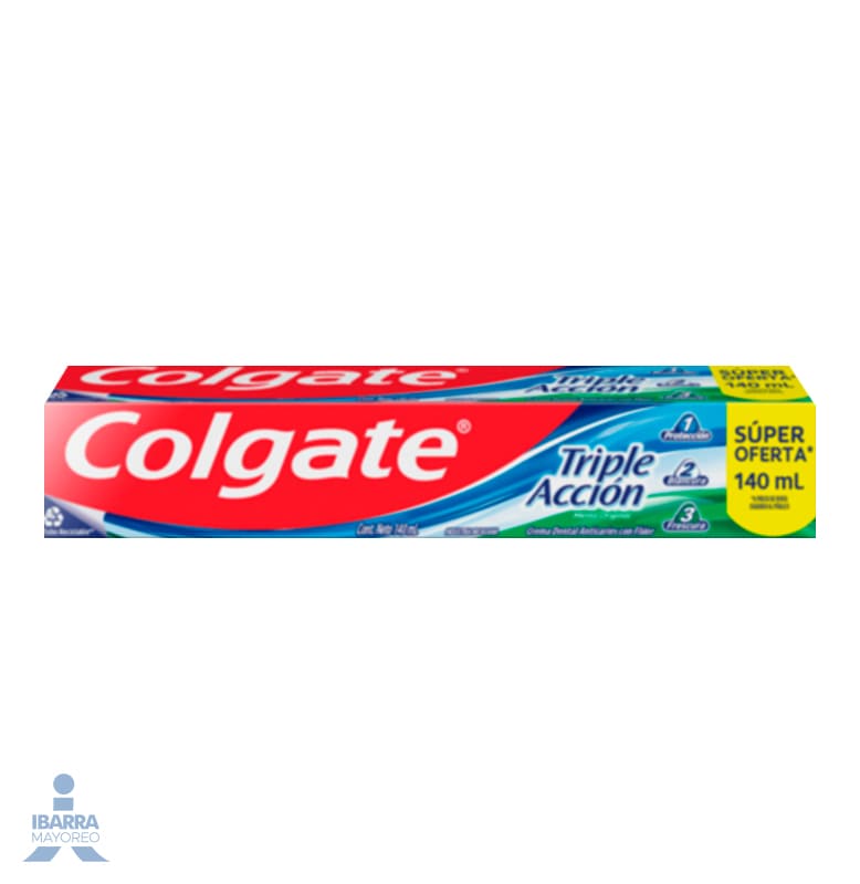 crema dental colgate triple accion 140 ml | Ibarra Mayoreo
