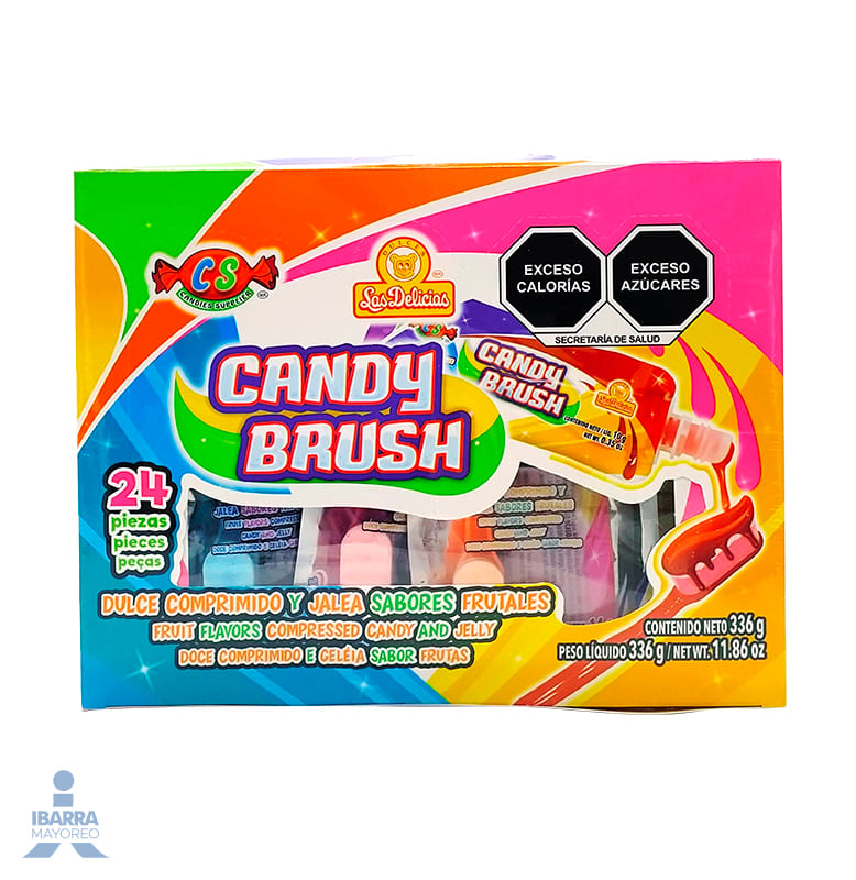 dulce las delicias candy brush 24 pzas | Ibarra Mayoreo