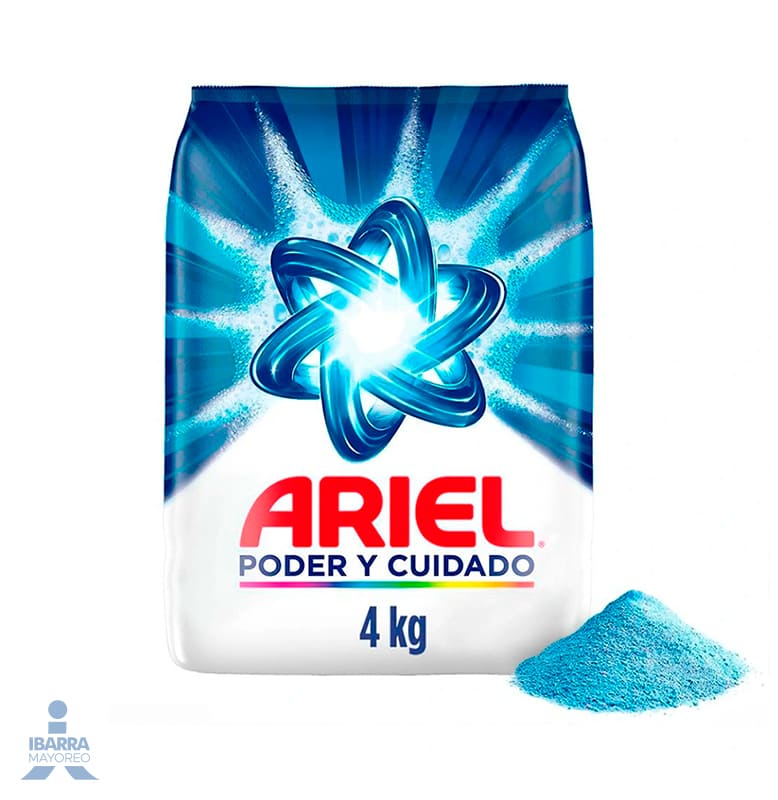detergente ariel poder y cuidado 4 kg | Ibarra Mayoreo