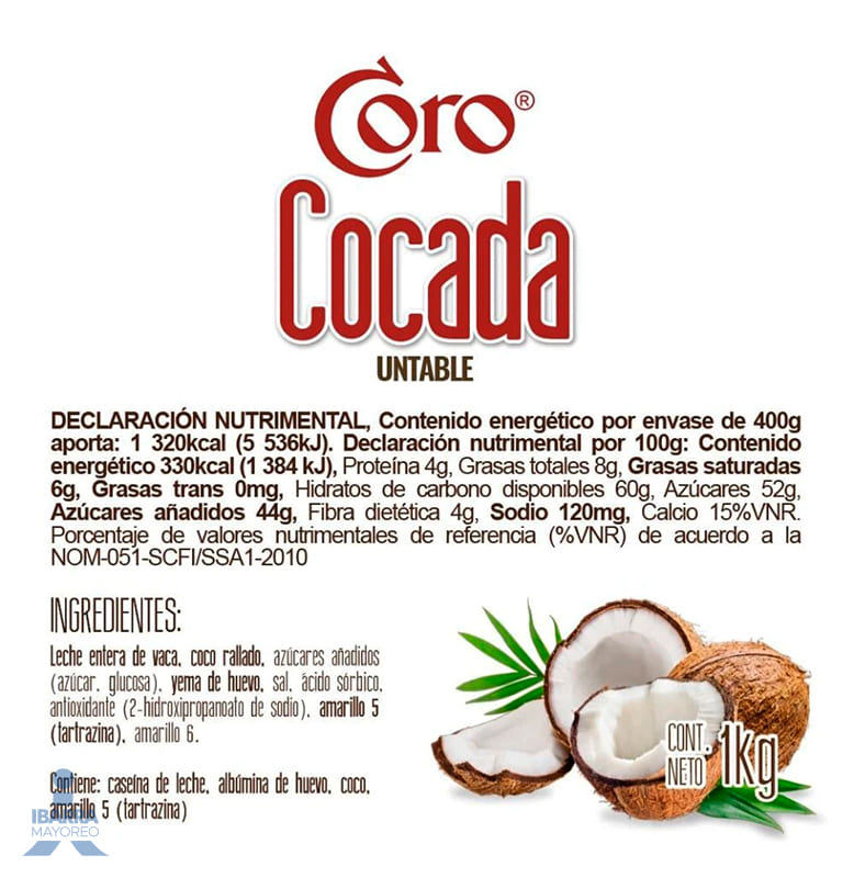 cocada coro untable 400 g | Ibarra Mayoreo