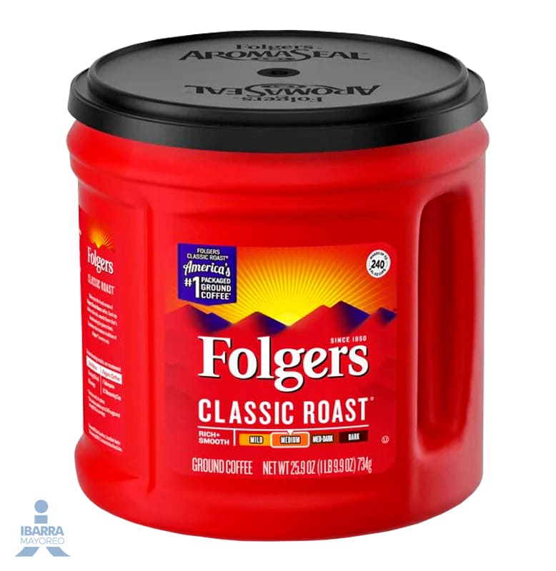 cafe folgers molido 734 g | Ibarra Mayoreo