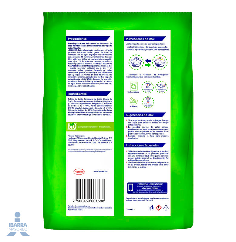 detergente 123 rocio del campo 800 g | Ibarra Mayoreo