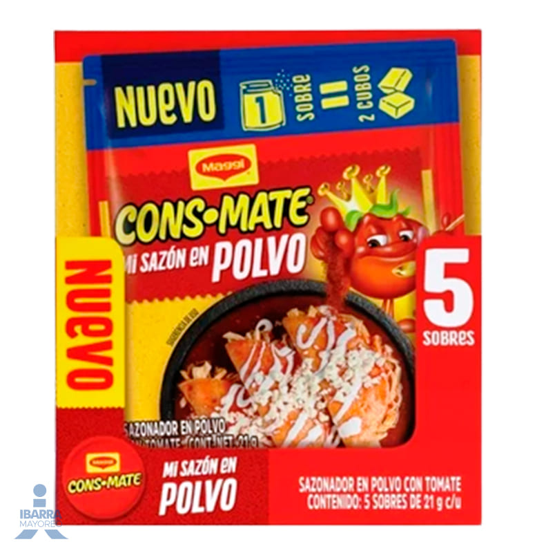 consomate polvo sobres 5/21 g | Ibarra Mayoreo