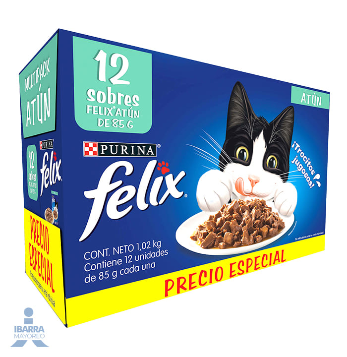 felix alimento humedo para gatos adultos atun 12 pouches 85 g | Ibarra ...