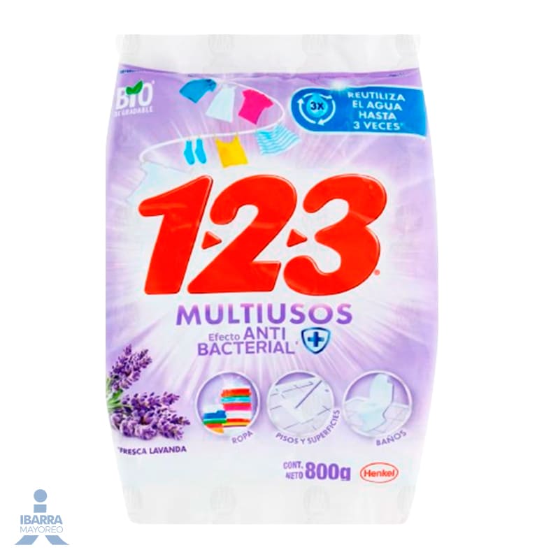 detergente 123 lavanda 800 g | Ibarra Mayoreo
