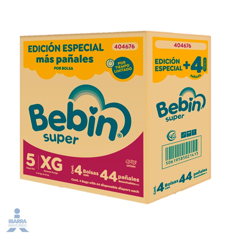 panal bebin super extra grande 40 pzas + 4 pzas | Ibarra Mayoreo