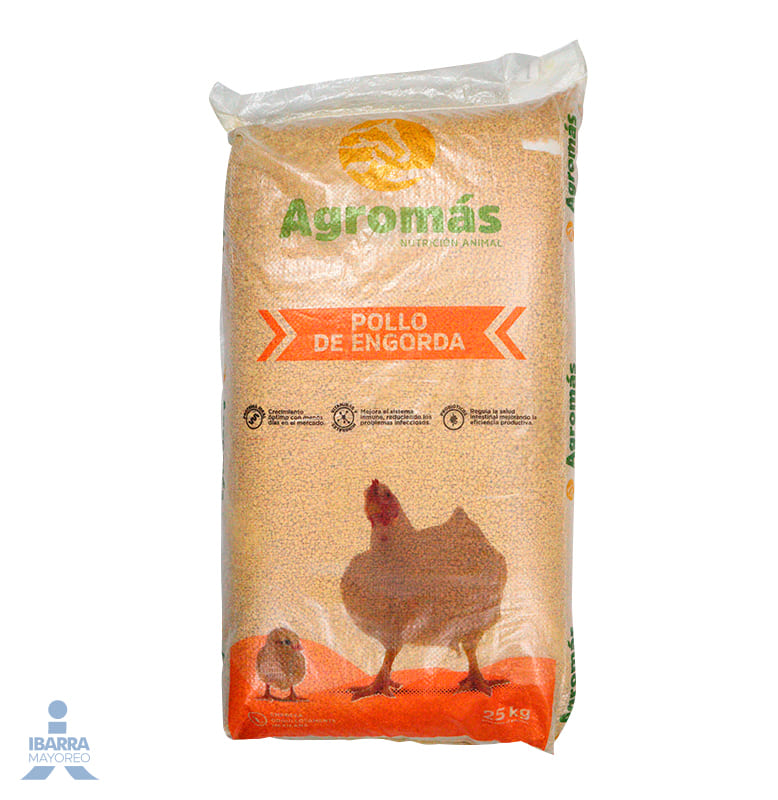 alimento agromas pollo engorda migaja 18% 25 kg | Ibarra Mayoreo