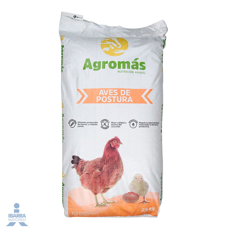 alimento agromas aves de postura 17% 25 kg | Ibarra Mayoreo